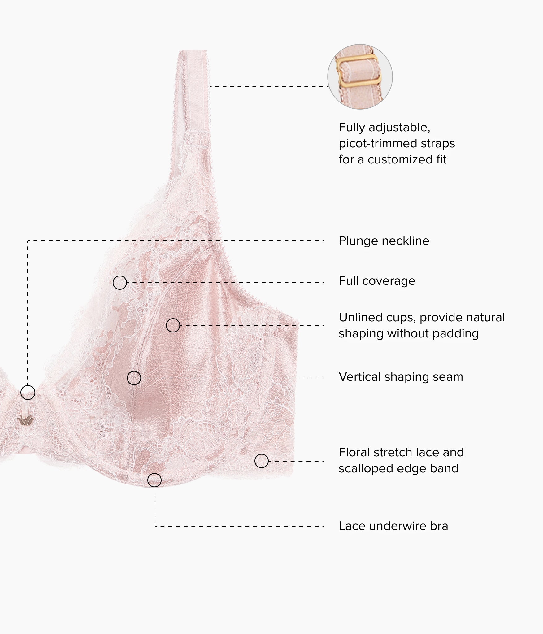 Modern Affair Plunge Underwire Bra: Rose Dust/Angel Wing – Wacoal